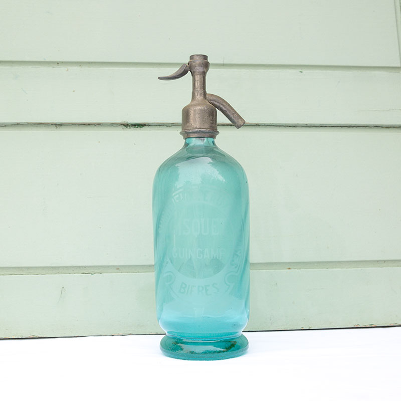 Siphon en verre bleu