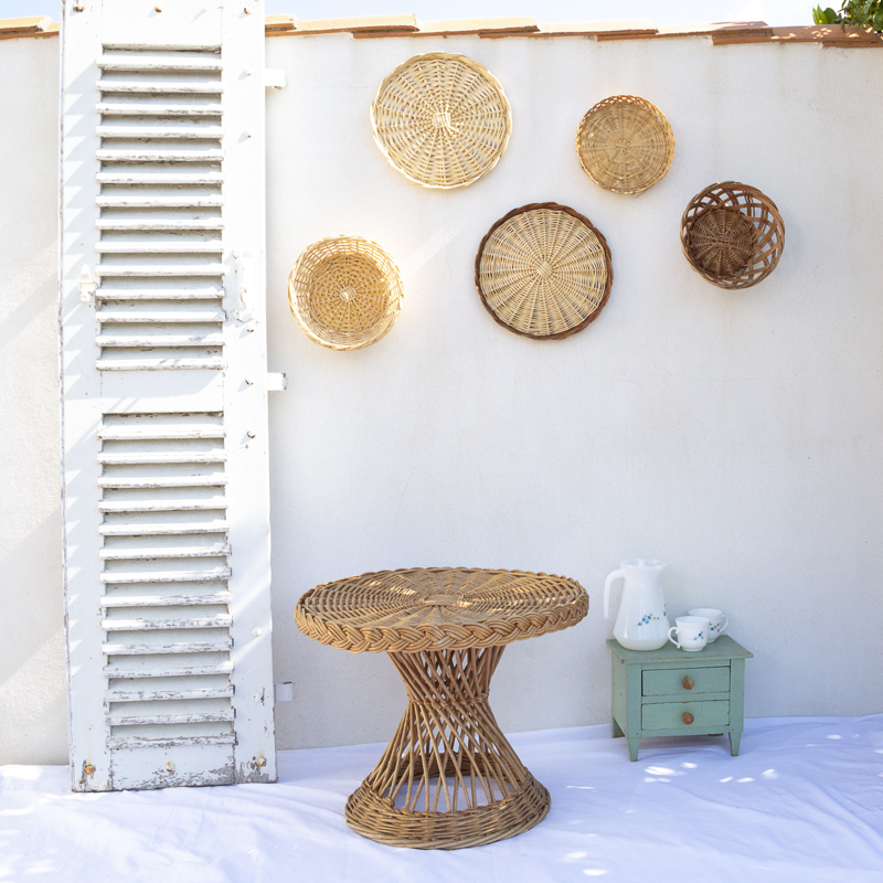 table basse ronde rotin