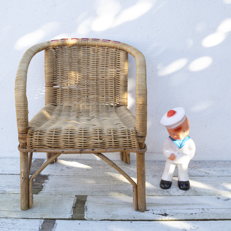 Fauteuil en osier et rotin